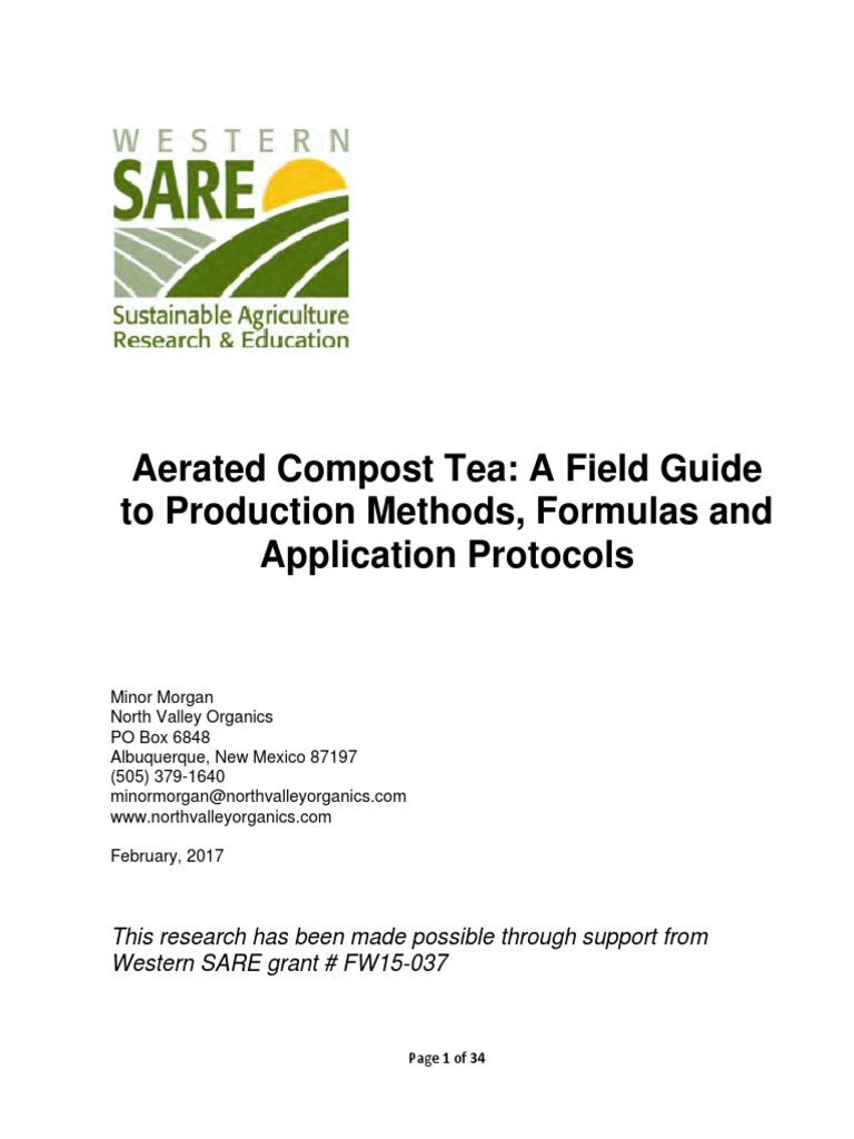 Aerated Compost Tea Production Guide | PDF | Compost | Water Quality