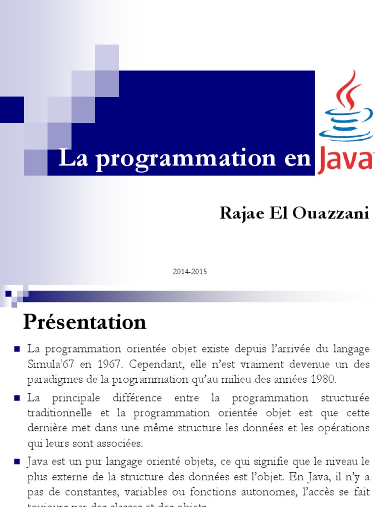 Introduction à la Programmation Java | PDF | Classe (informatique) | Variable (informatique)