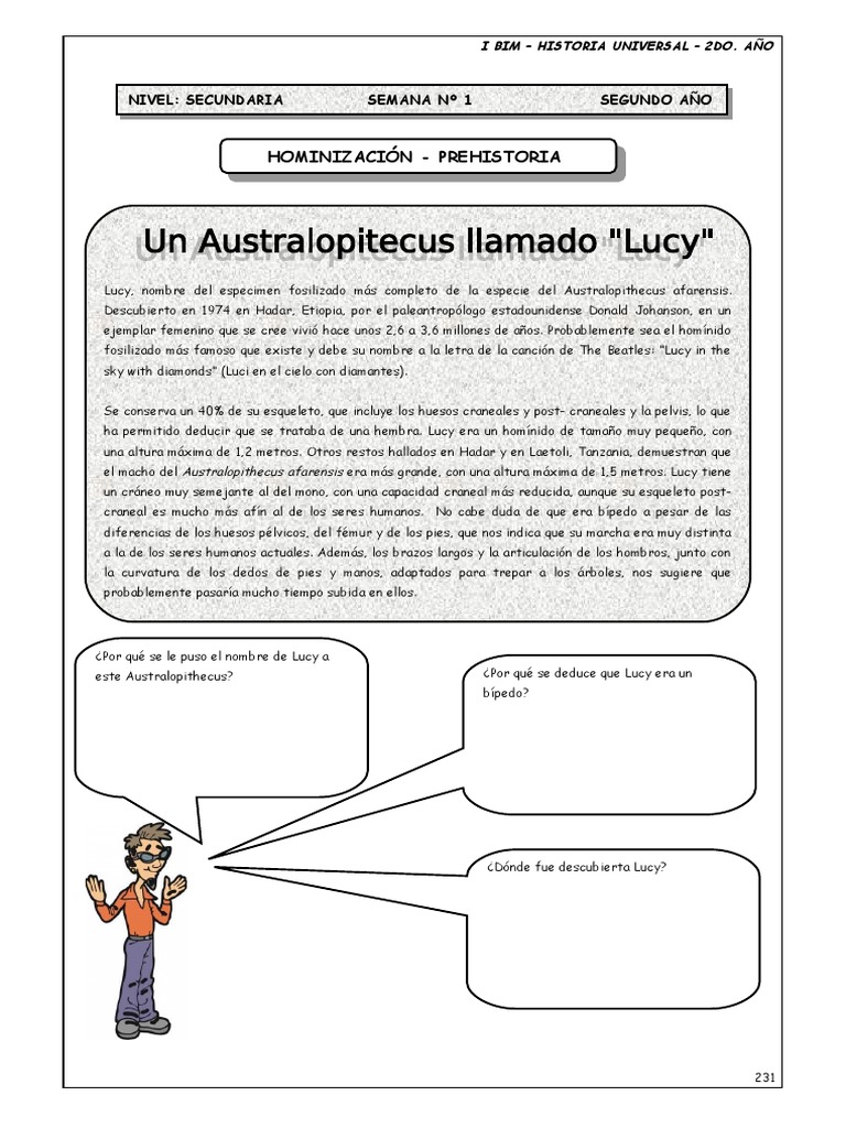 Hominización - Prehistoria | PDF | Lucy (Australopithecus) | Homo