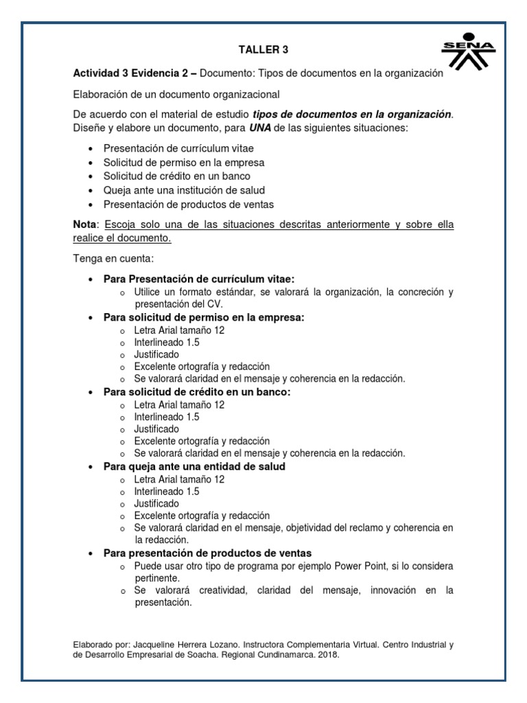 Taller Documentos Empresariales | PDF