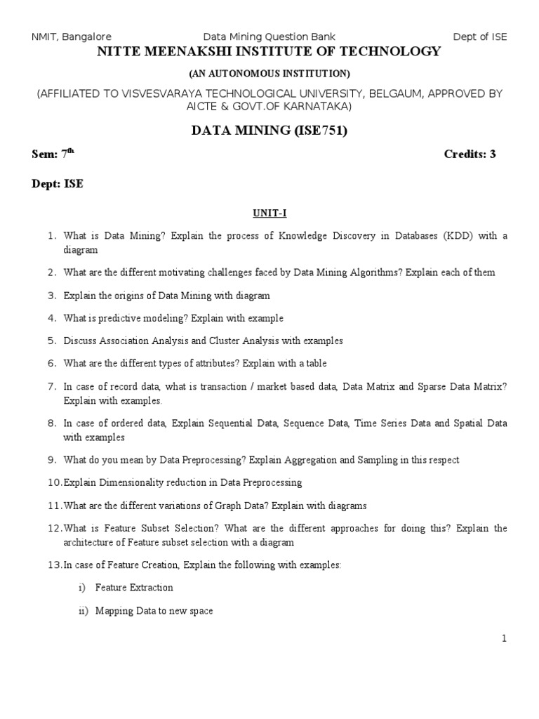 Data Mining Exam Prep Guide | PDF | Cluster Analysis | Statistical Classification