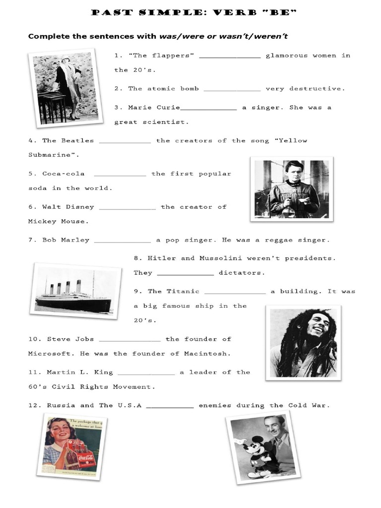 Was Were Exercises | PDF