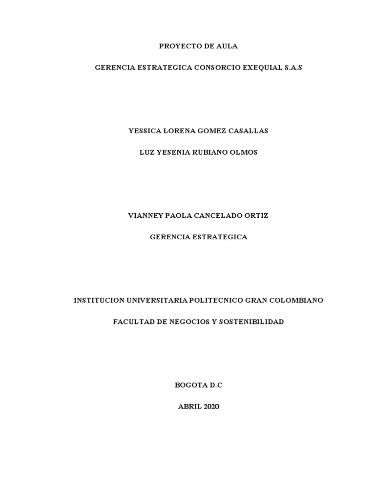 Proyecto Gerencia Estrategica | PDF | Marketing | Calidad (comercial)