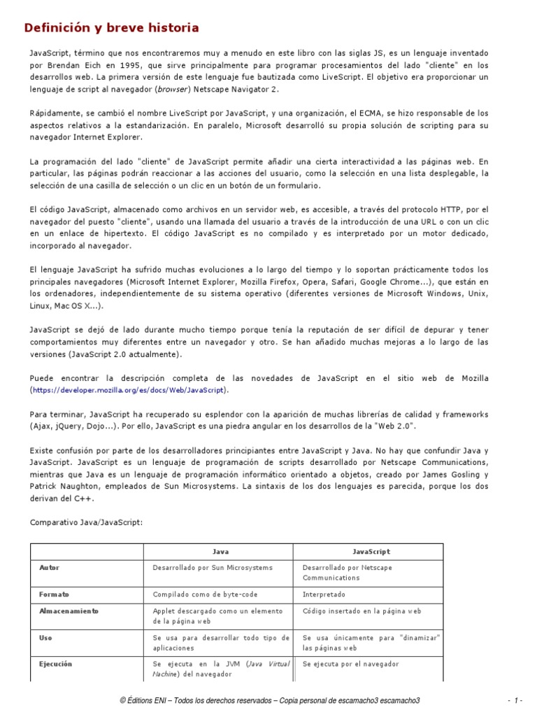 2-Presentación Del Lenguaje JavaScript PDF | PDF | Script Java | Java (lenguaje de programación)