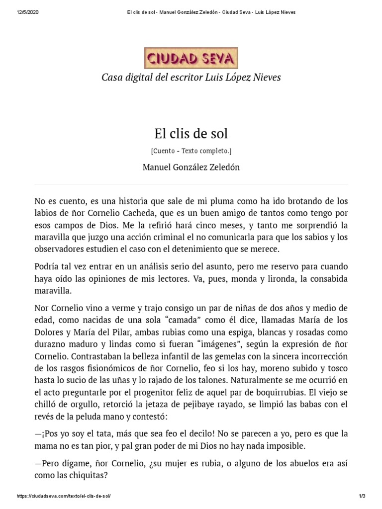 El Clis de Sol - Manuel González Zeledón | PDF | Religión y creencia