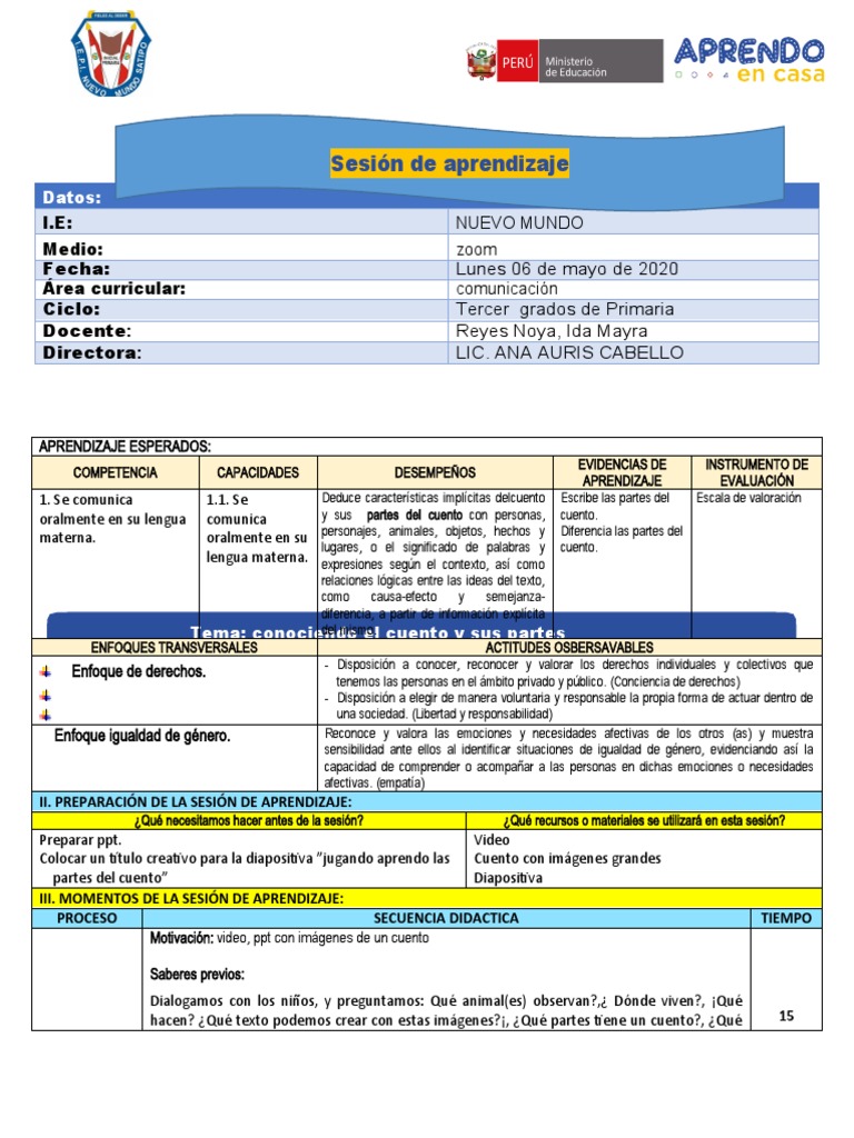 Partes del cuento para primaria | PDF | Empatía | Aprendizaje