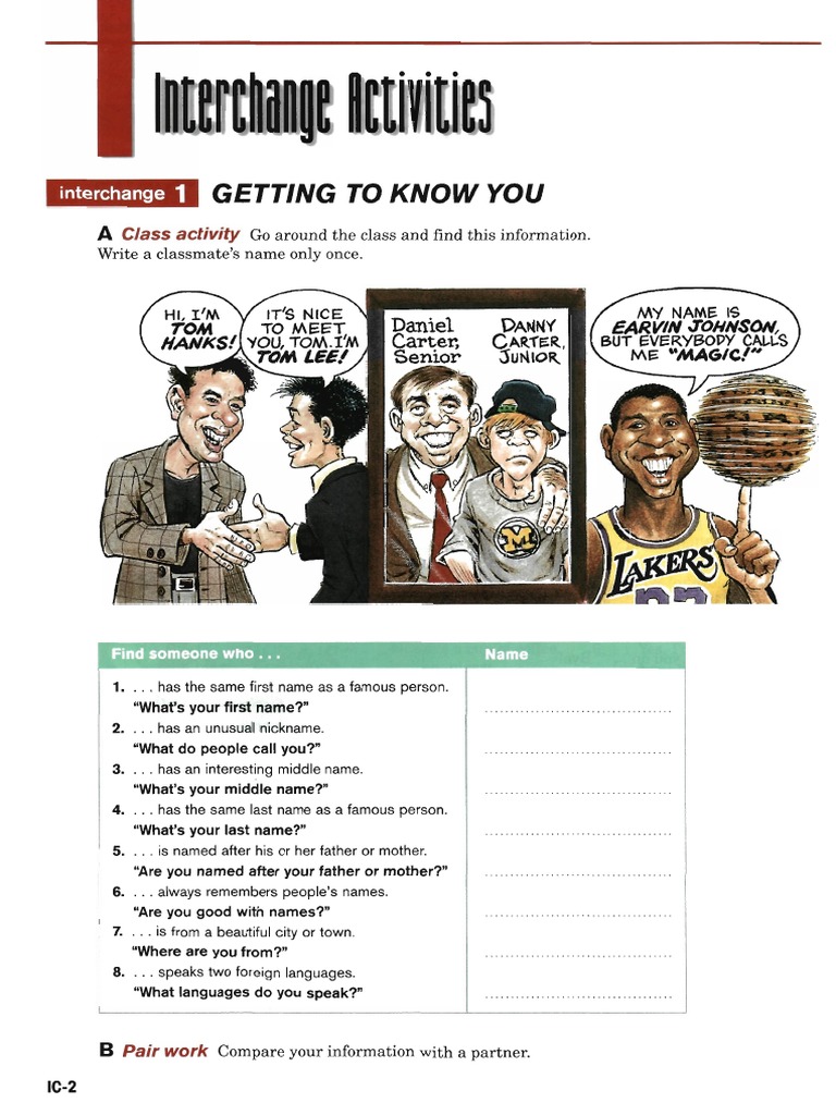 New Interchange 1 | PDF