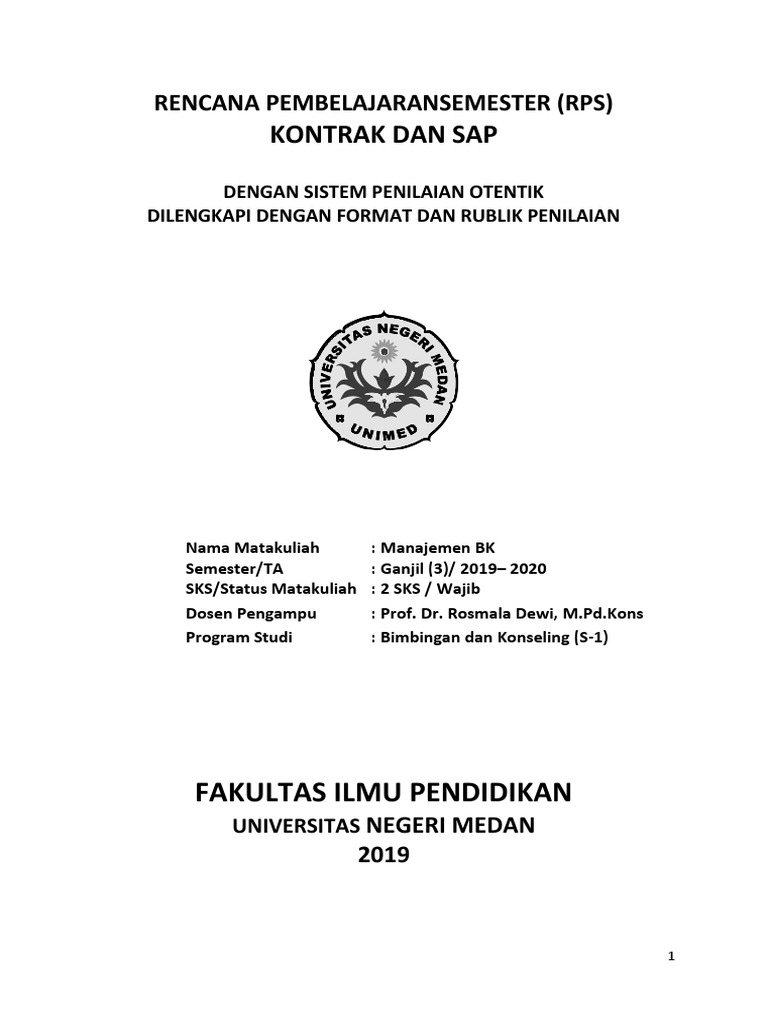 RPS Manajemen BK Di Sekolah | PDF