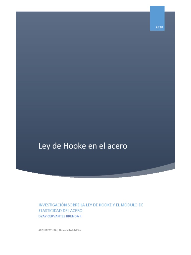 Ley de Hooke y Módulo Del Acero PDF | PDF | El módulo de Young ...