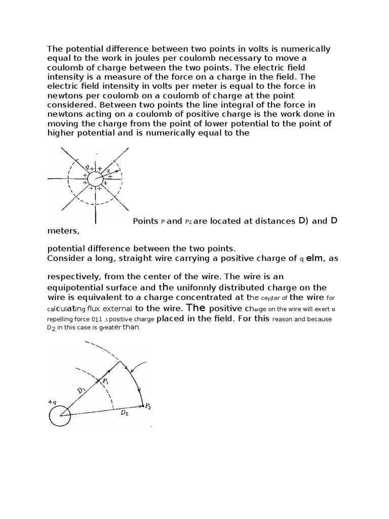 Calculating Electric Potential and Field Intensity Between Two Points ...