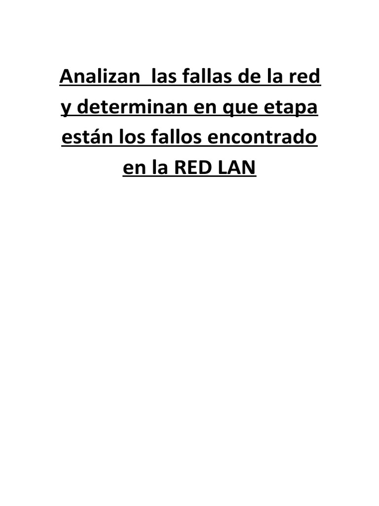 Análisis de Fallas en Redes LAN OSI | PDF | Enrutador (Computación ...