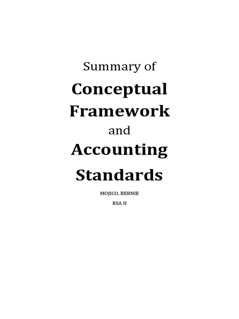 Conceptual Framework Accounting Standards: Summary of | PDF | Financial ...
