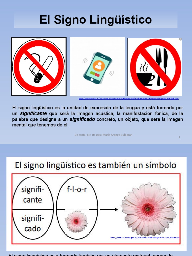 El Signo Lingüístico. Clase N°1-Marzo18 | PDF | Lingüística | Los símbolos