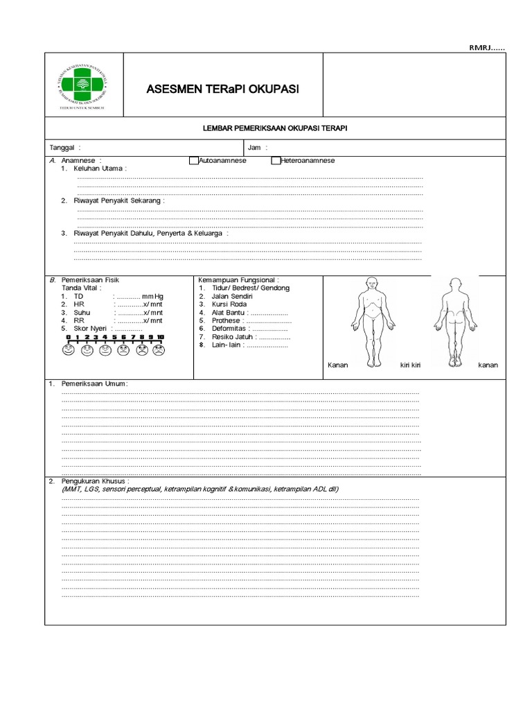 Form Assesmen Okupasi Terapi | PDF