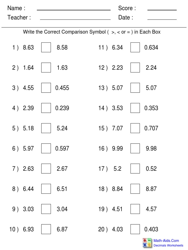 Greater Decimals PDF | PDF