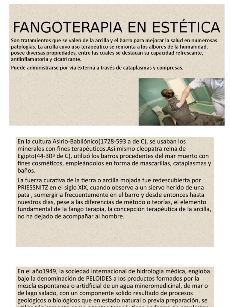 Beneficios de la Fangoterapia Estética | PDF | Arcilla | Agua