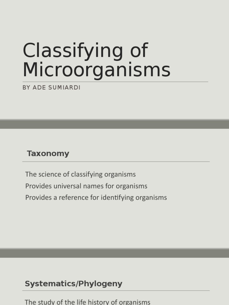 Classifying of Microorganisms | PDF | Bacteria | Organisms