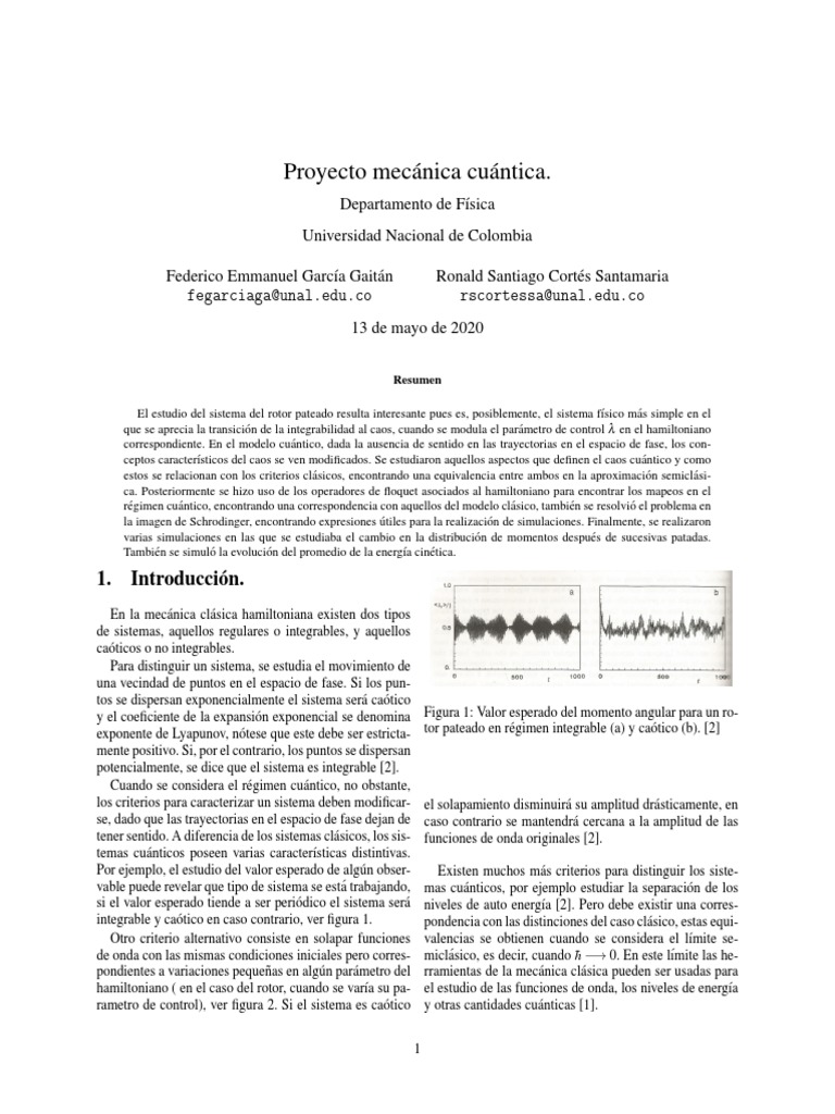 Quantum Kicked Rotor | PDF | Teoría del caos | Mecánica Hamiltoniana