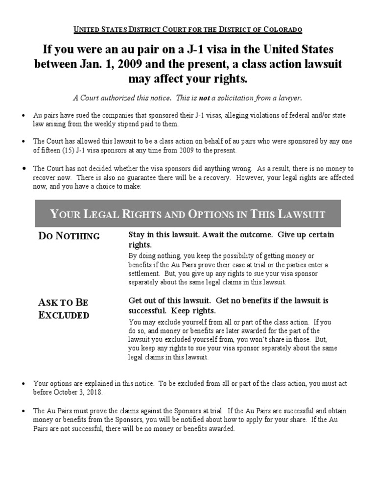 Class Notice (EN) PDF | Download Free PDF | Class Action | Lawsuit