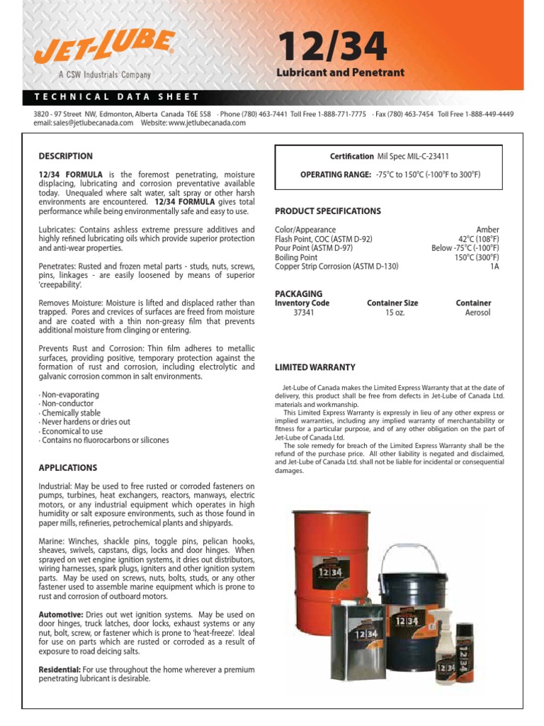 Lubricant and Penetrant: Technical Data Sheet | PDF | Corrosion | Rust