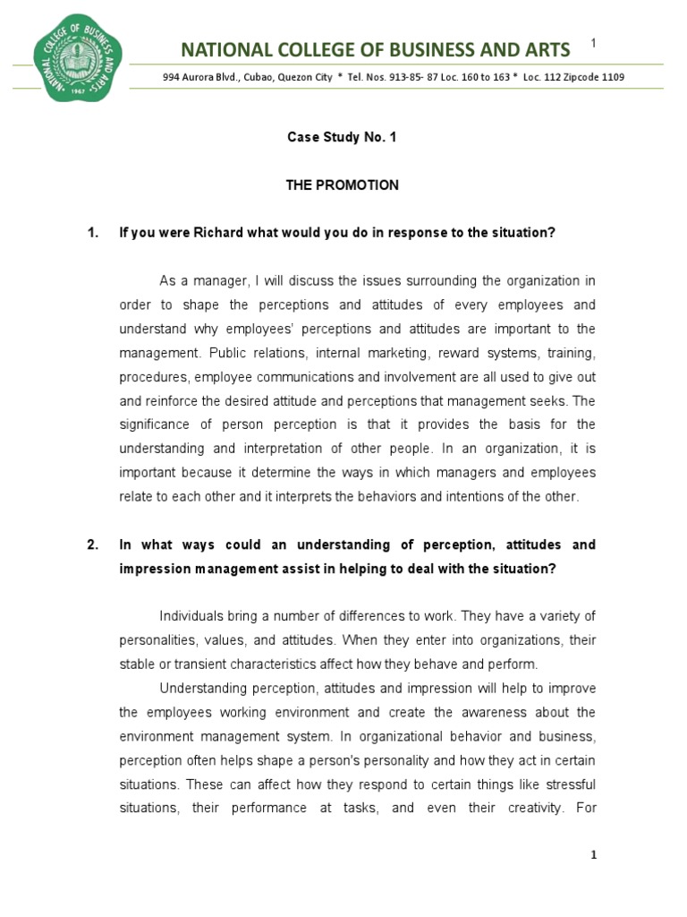 Case Studies | PDF | Attitude (Psychology) | Perception