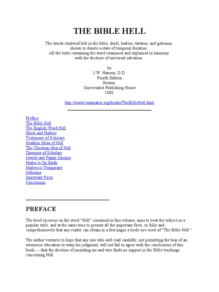 The Bible Hell | PDF | Hell | Moses