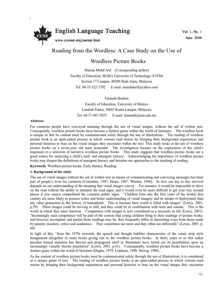 Reading Wordless Picture Books | PDF | Narration | Storytelling