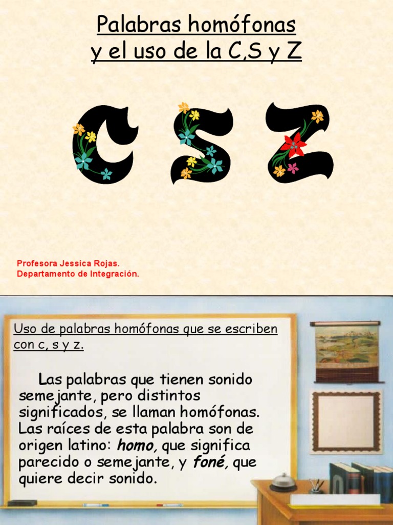 Uso de C, S y Z en Homófonas | PDF | Idiomas | Artes del Lenguaje y ...