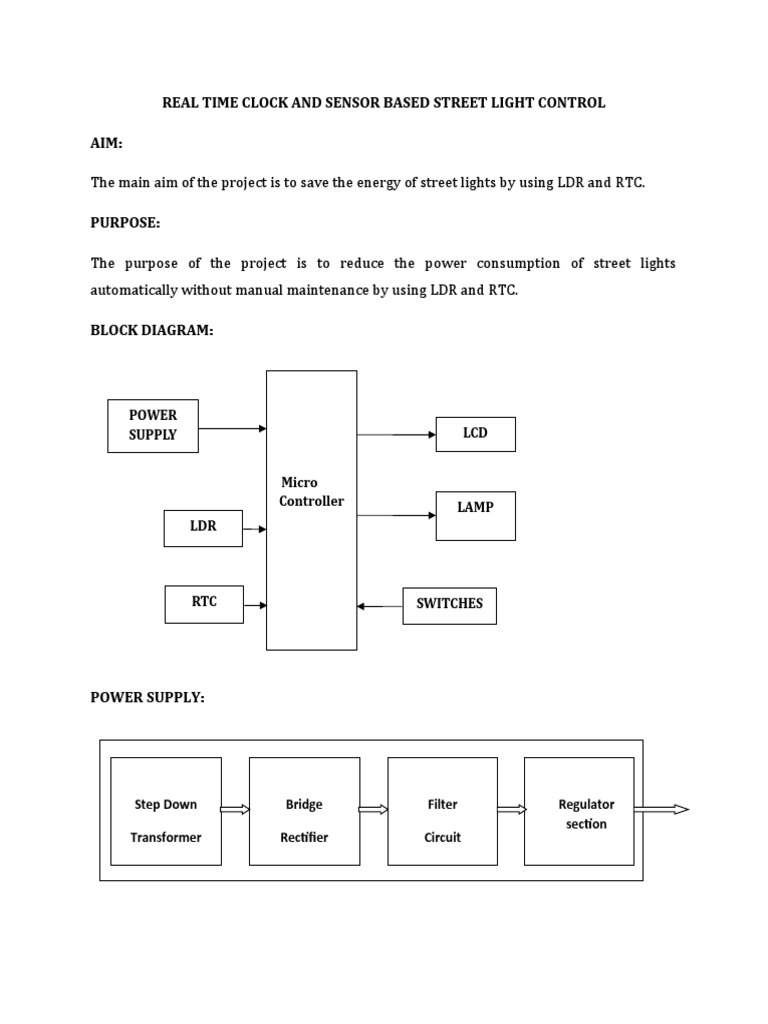 Real Time Clock and Sensor Based Street Light Control | PDF ...