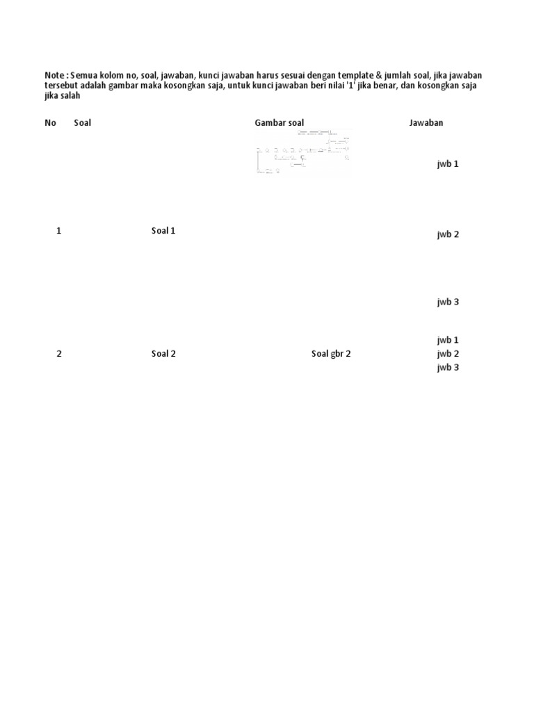 Template Soal Ujian | PDF