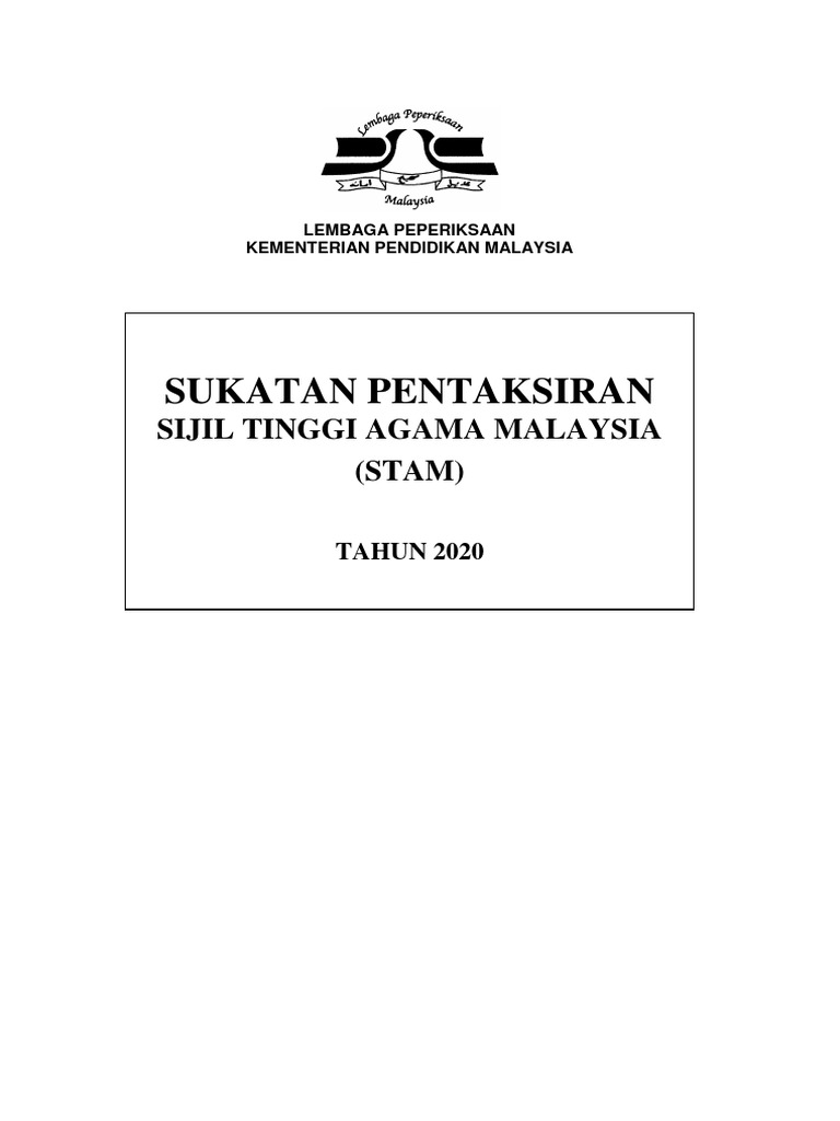 Sukatan Stam 2020 Untuk Diuplod Ke Portal | PDF