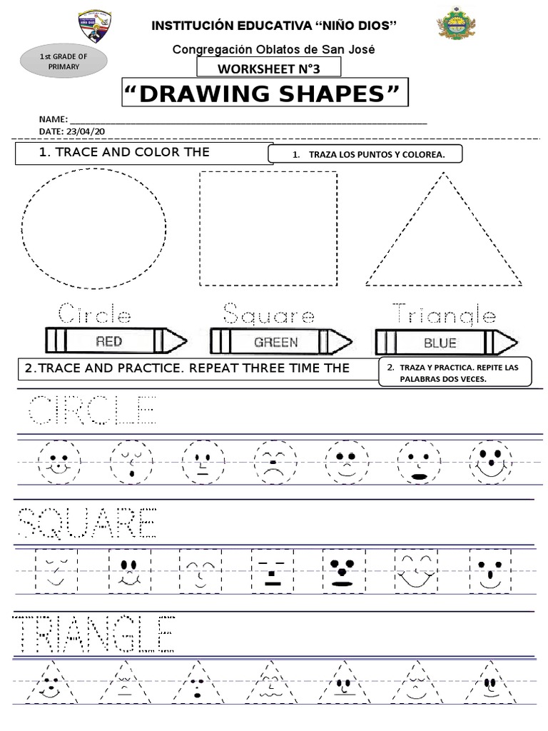 1st Grade Shapes and Colors Worksheet | PDF | Foreign Language Studies ...
