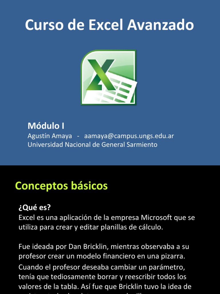 Curso de Excel - Conceptos Basicos | PDF | Microsoft Excel | Hoja de cálculo