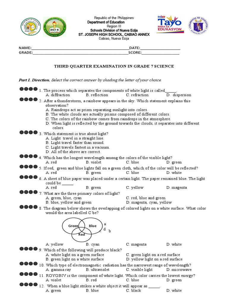 3rd Quarter Test Paper (Grade 7-Science) | PDF | Thermal Conduction ...