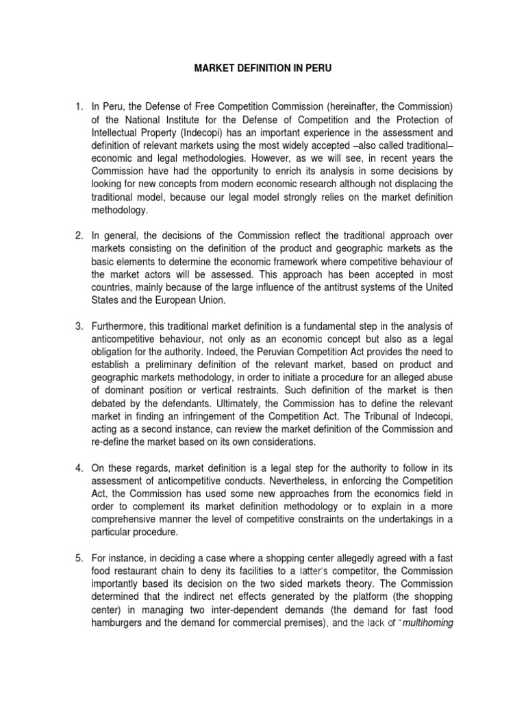 Market Definition | PDF | Competition | Competition Law