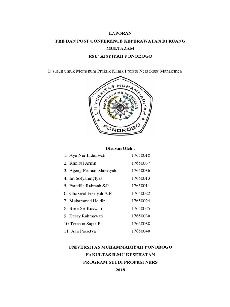 Laporan Pre dan Post Conference Keperawatan | PDF