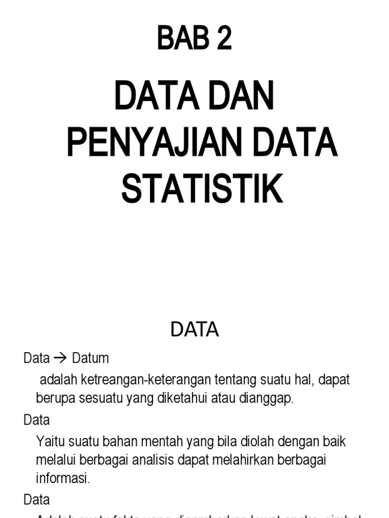 Bab 2 Data Dan Penyajian Data | PDF