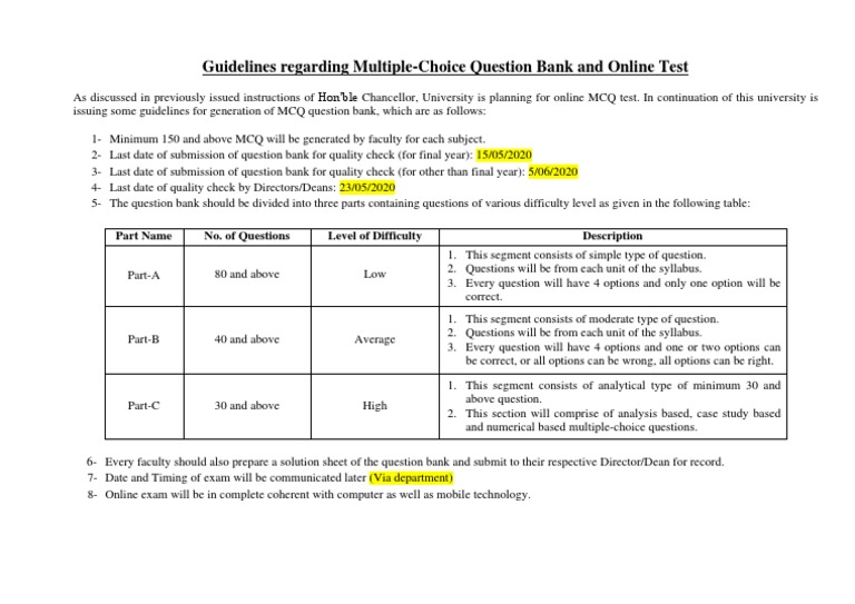 Guidelines For MCQ PDF | PDF | Multiple Choice | Evaluation Methods
