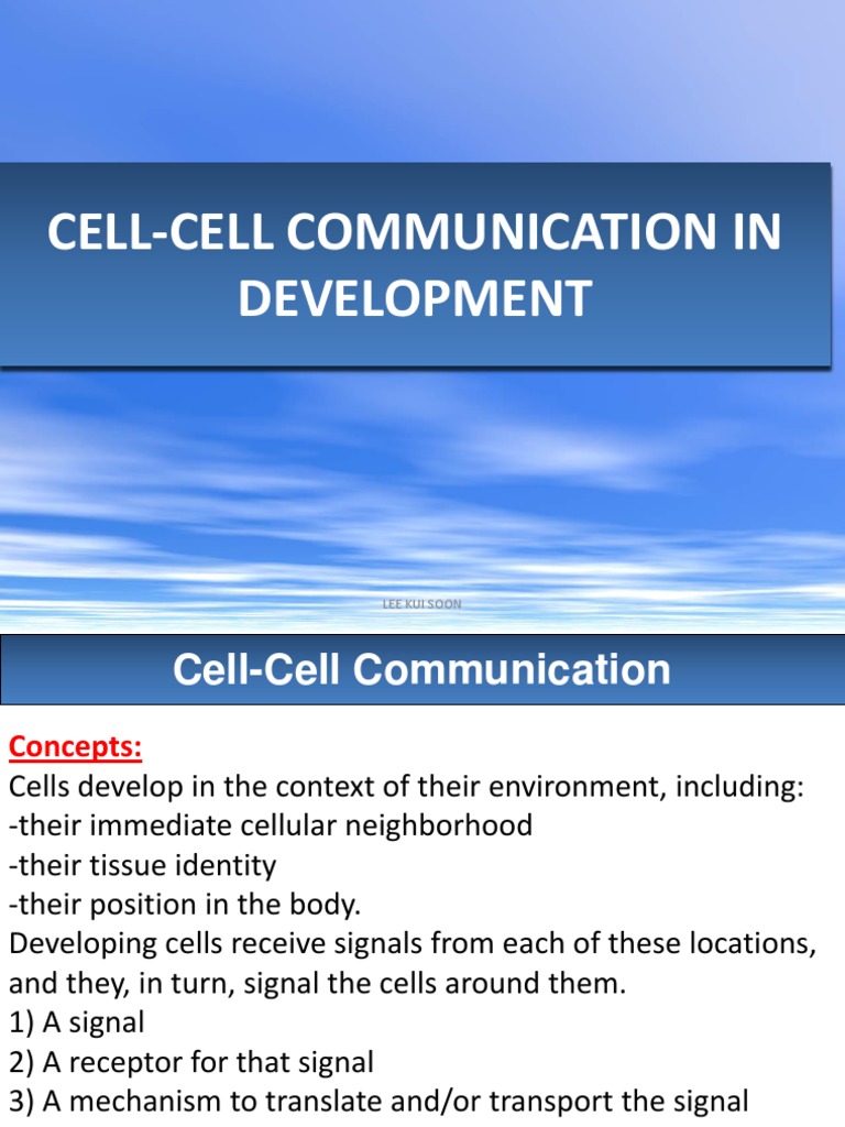Cell-Cell Communication in Development: Lee Kui Soon | PDF | Signal ...