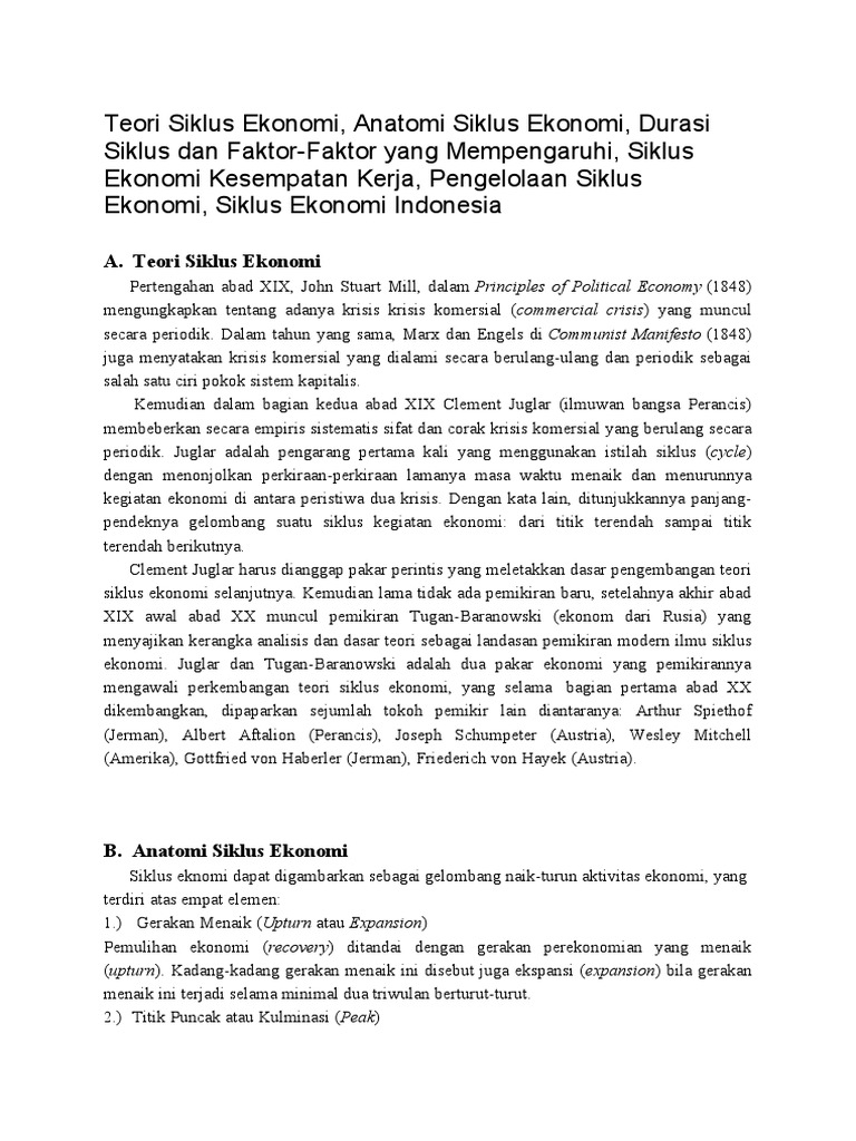 Teori Siklus Ekonomi | PDF