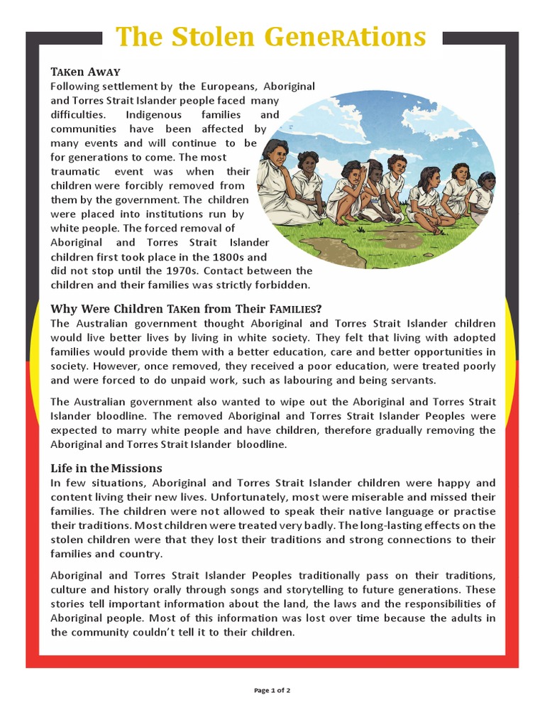 Impact of Stolen Generations on Indigenous Families | PDF | Social ...