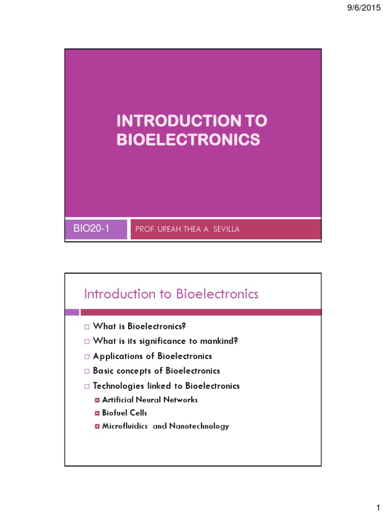 Introduction To Bioelectronics | PDF | Biosensor | Dna Microarray