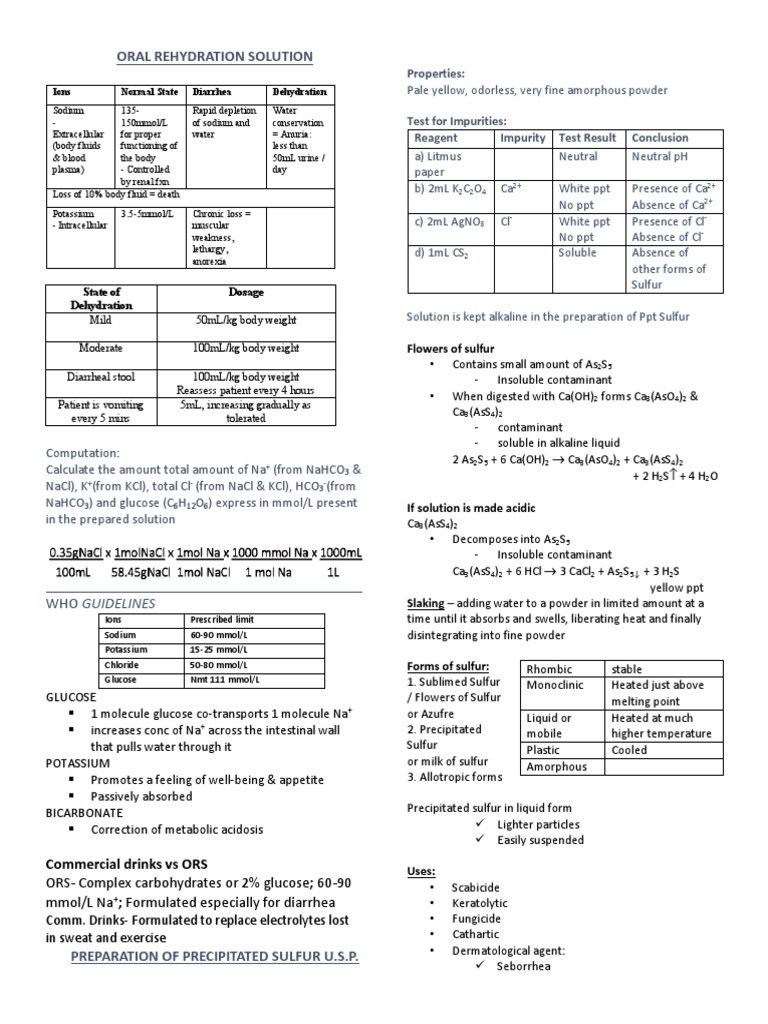 Oral Rehydration Solution: Who Guidelines | PDF | Solubility | Sodium