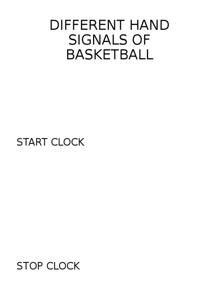 Basketball Referee Hand Signals Guide | PDF | Sports & Recreation