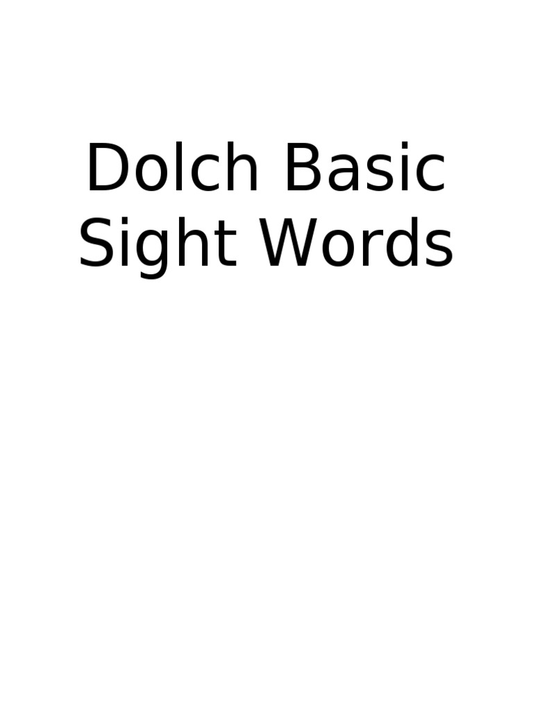 Dolch Basic Sight Words | PDF | Mammals