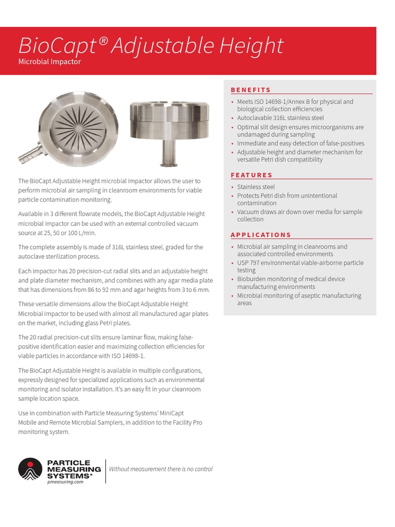 Biocapt® Adjustable Height: Microbial Impactor | PDF | Nature