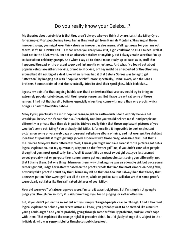 Celebrity Facades and Public Perception | PDF | Self-Improvement