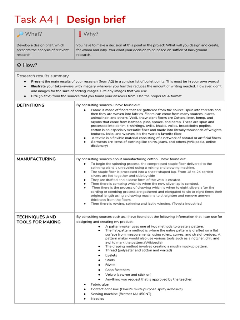 A4 Design Brief Sustainable Design Sewciety Shaurya Narula | PDF ...