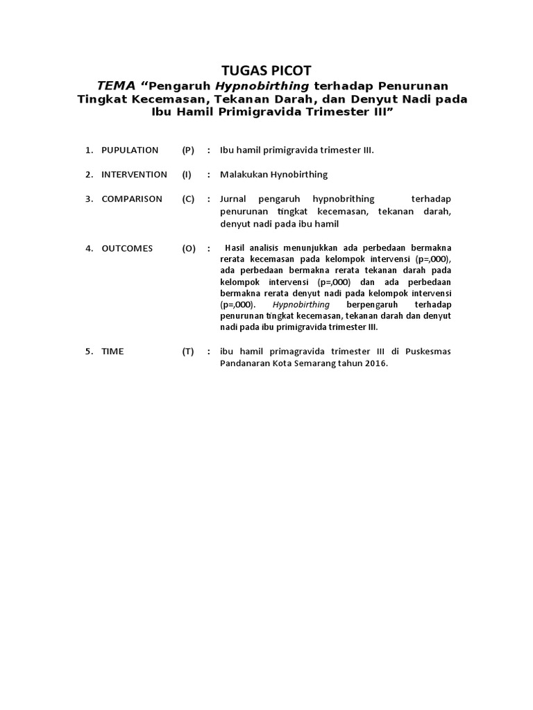 PICOT Jurnal Maternitas | PDF