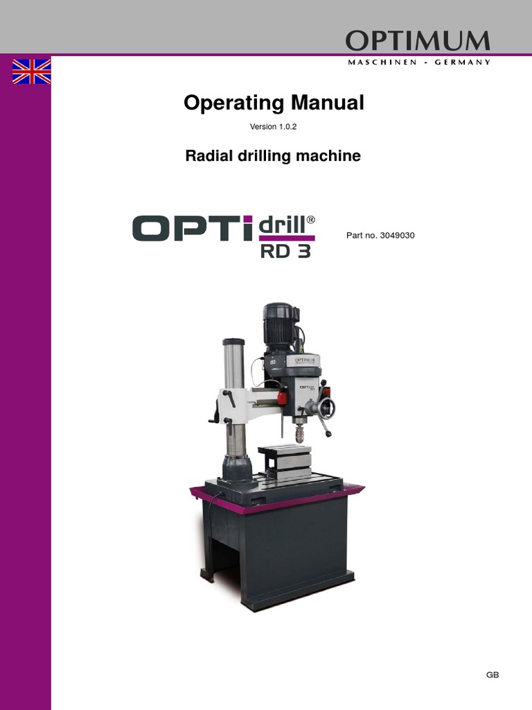 Optimum: Operating Manual | PDF | Personal Protective Equipment | Drilling